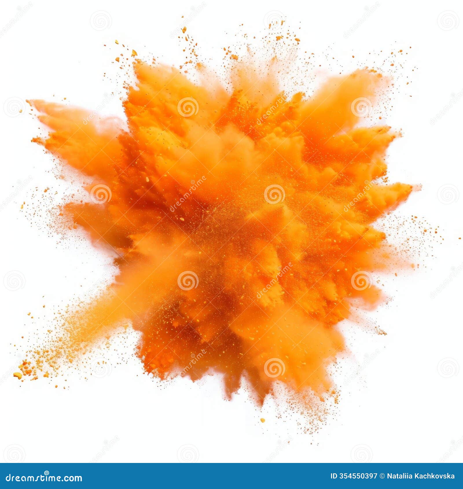 Orange Powder Explosion on White Background Stock Illustration ...