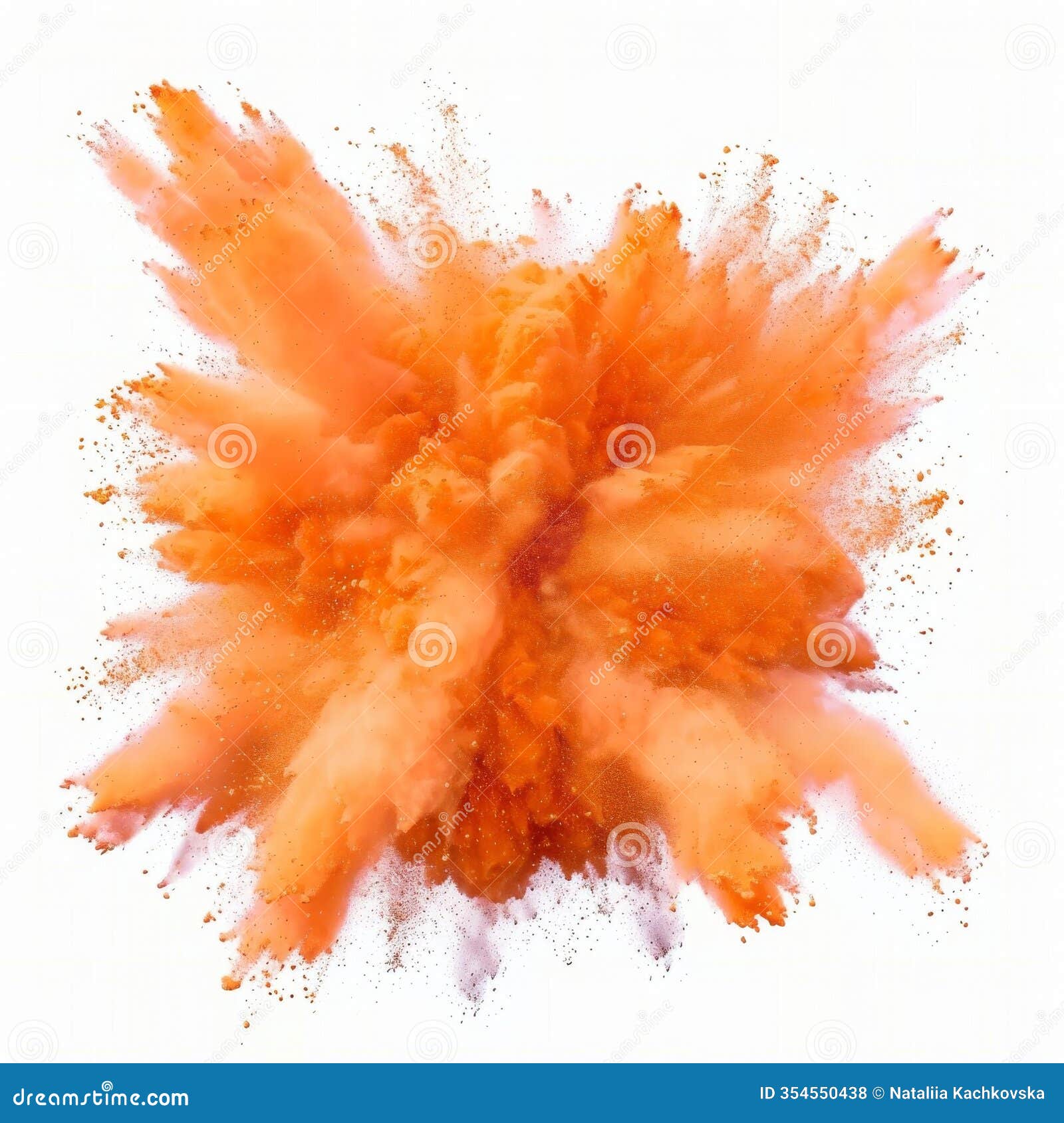 Orange Powder Explosion on White Background Stock Illustration ...