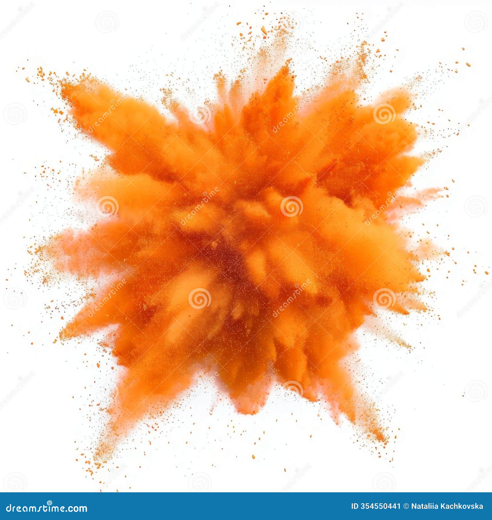 Orange Powder Explosion on White Background Stock Illustration ...