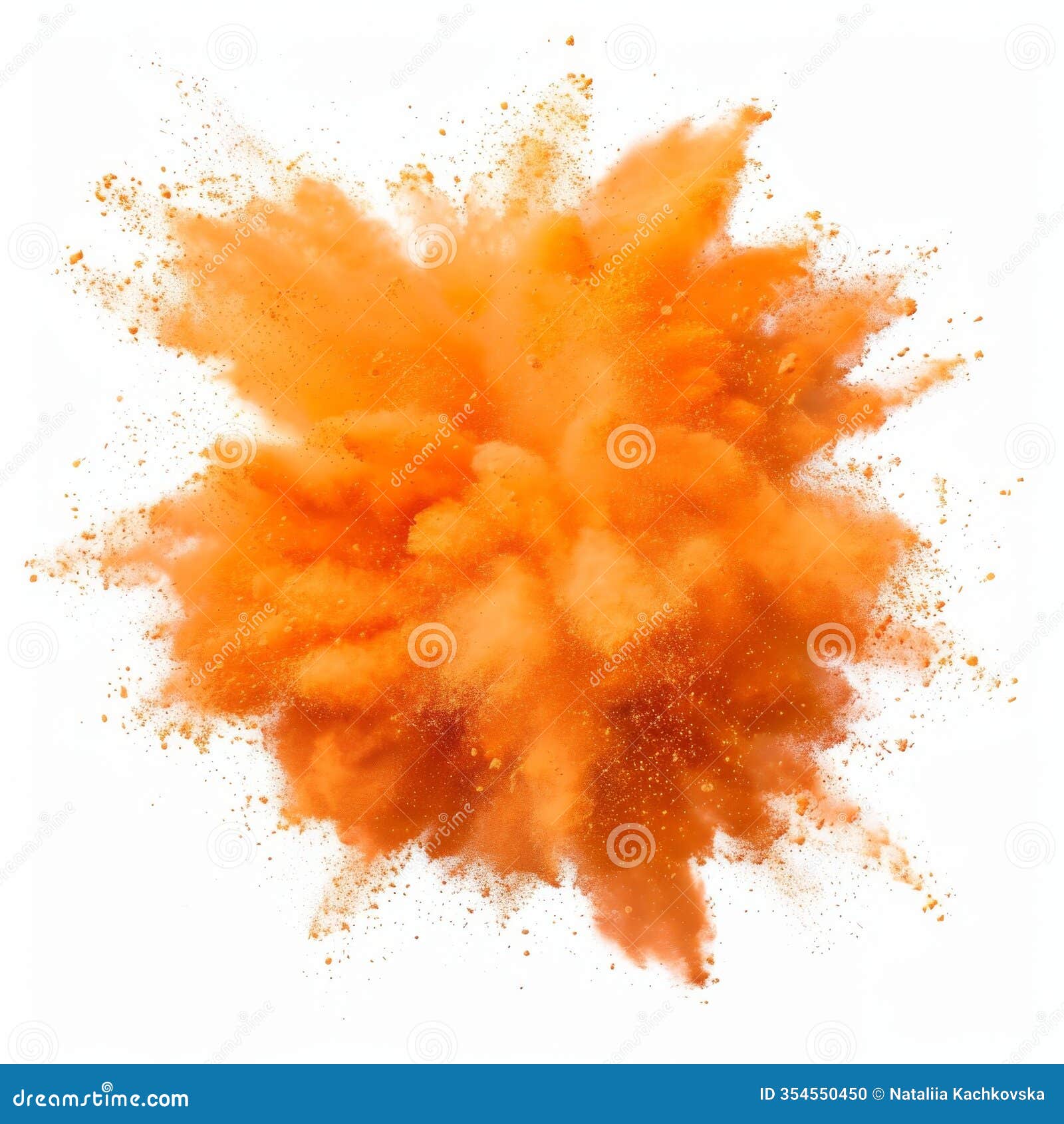 Orange Powder Explosion on White Background Stock Illustration ...