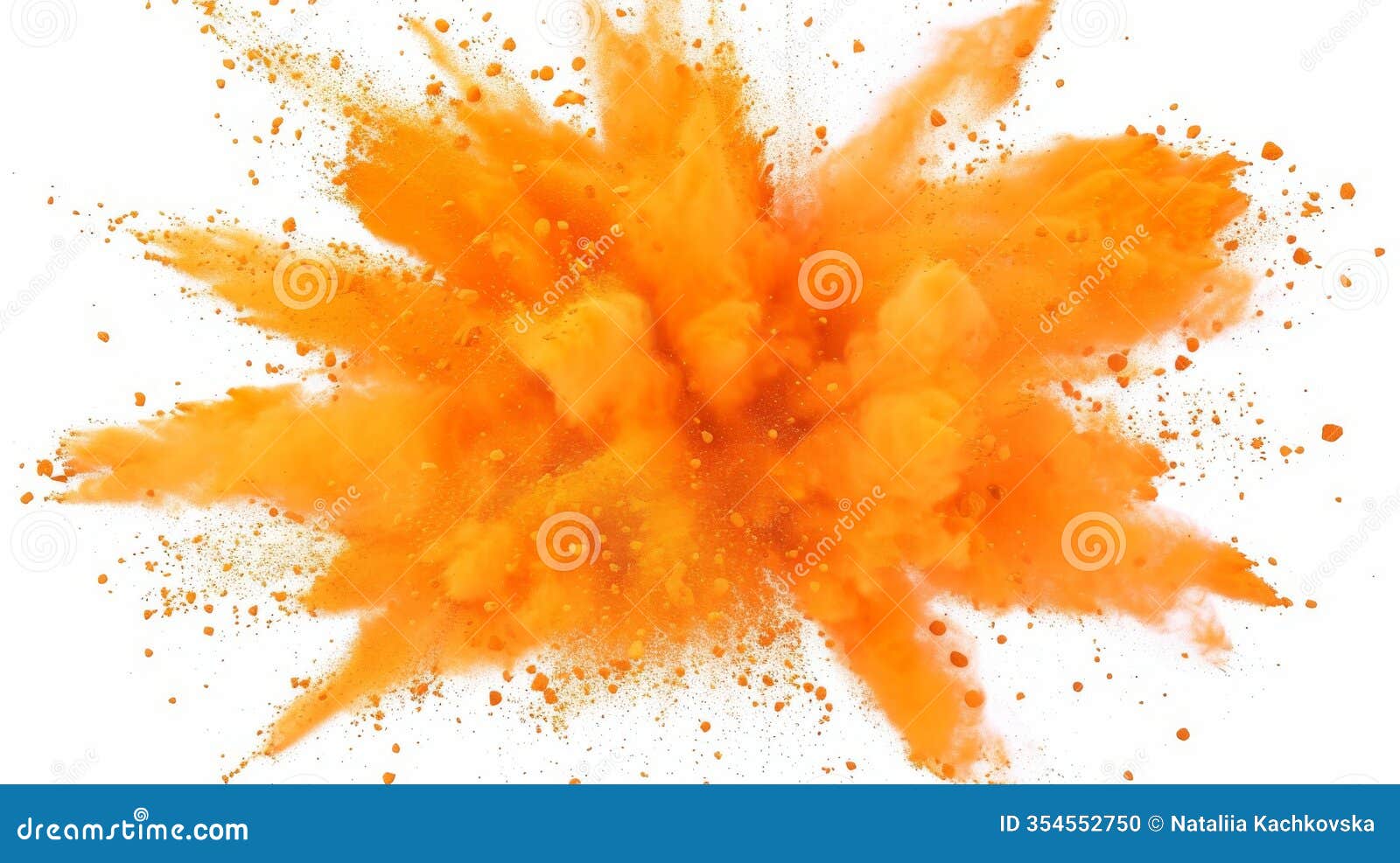 Orange Powder Explosion on a White Background Stock Illustration ...