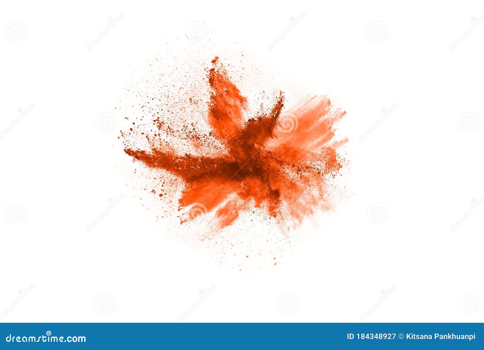 Orange Powder Explosion on White Background. Stock Image - Image of ...