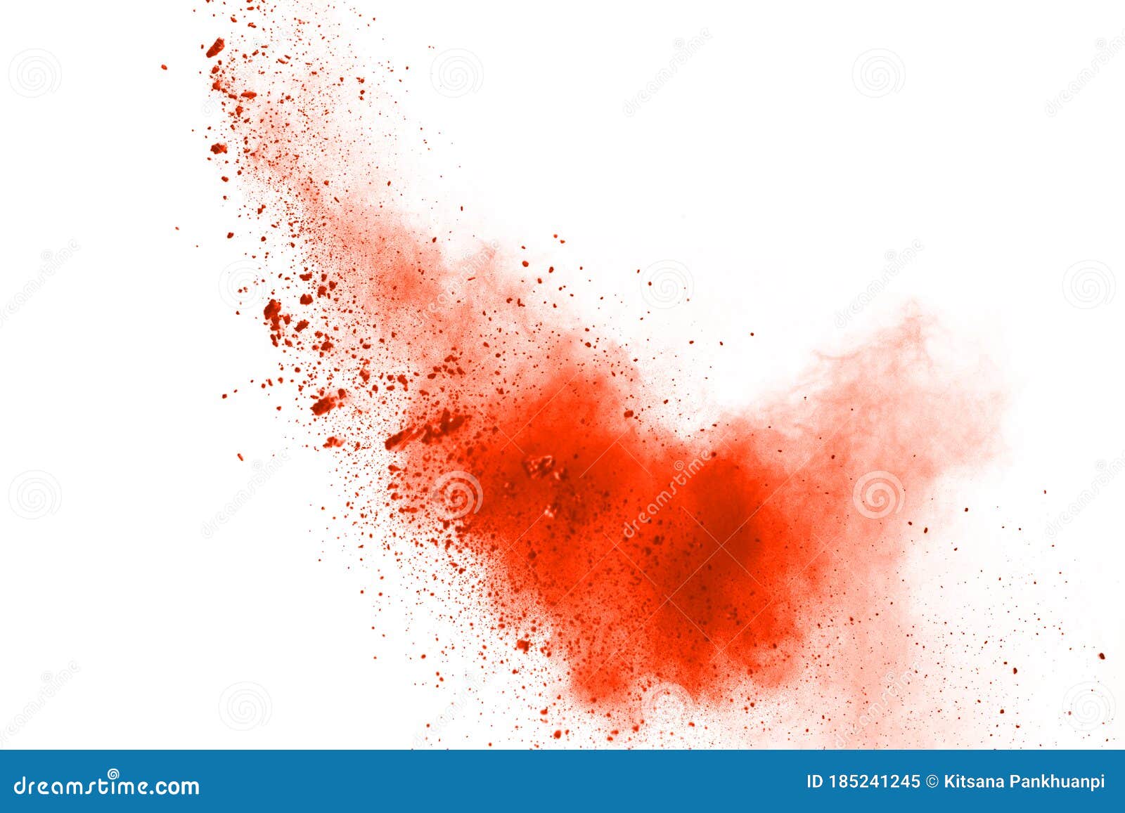 Orange Powder Explosion on White Background. Stock Image - Image of ...
