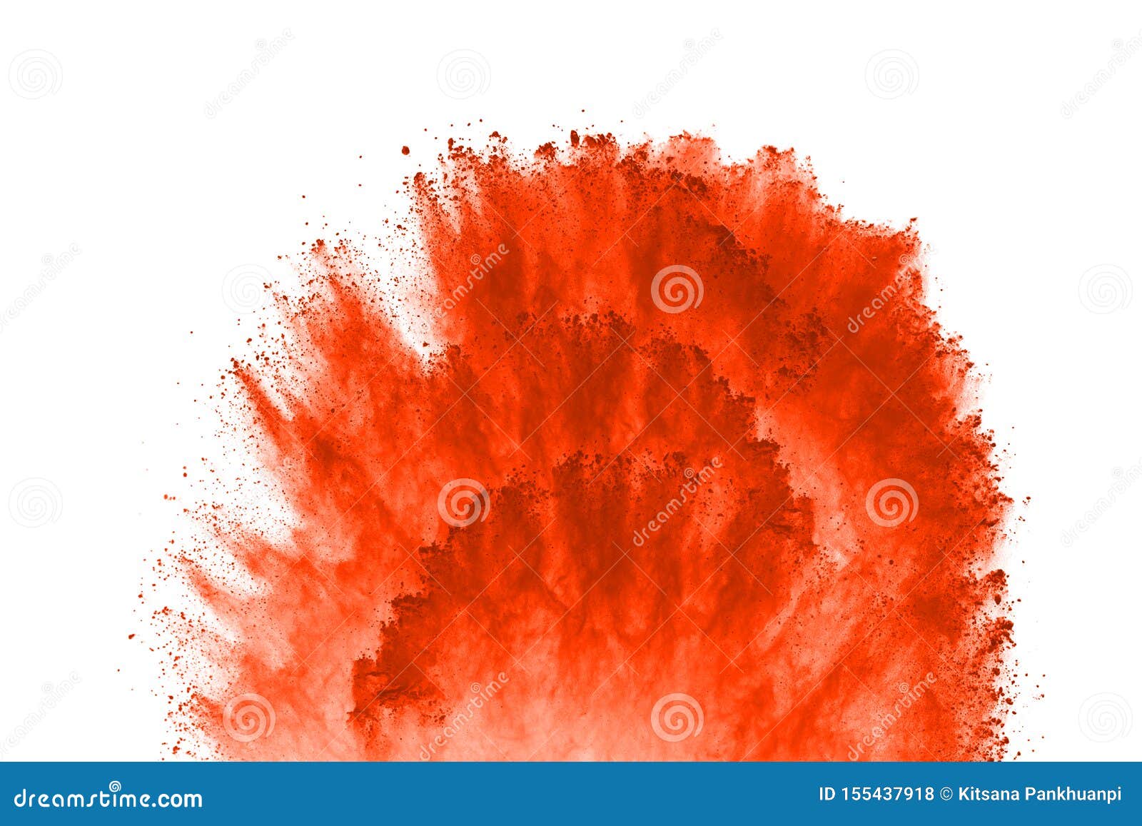 Orange Powder Explosion on White Background. Stock Photo - Image of ...