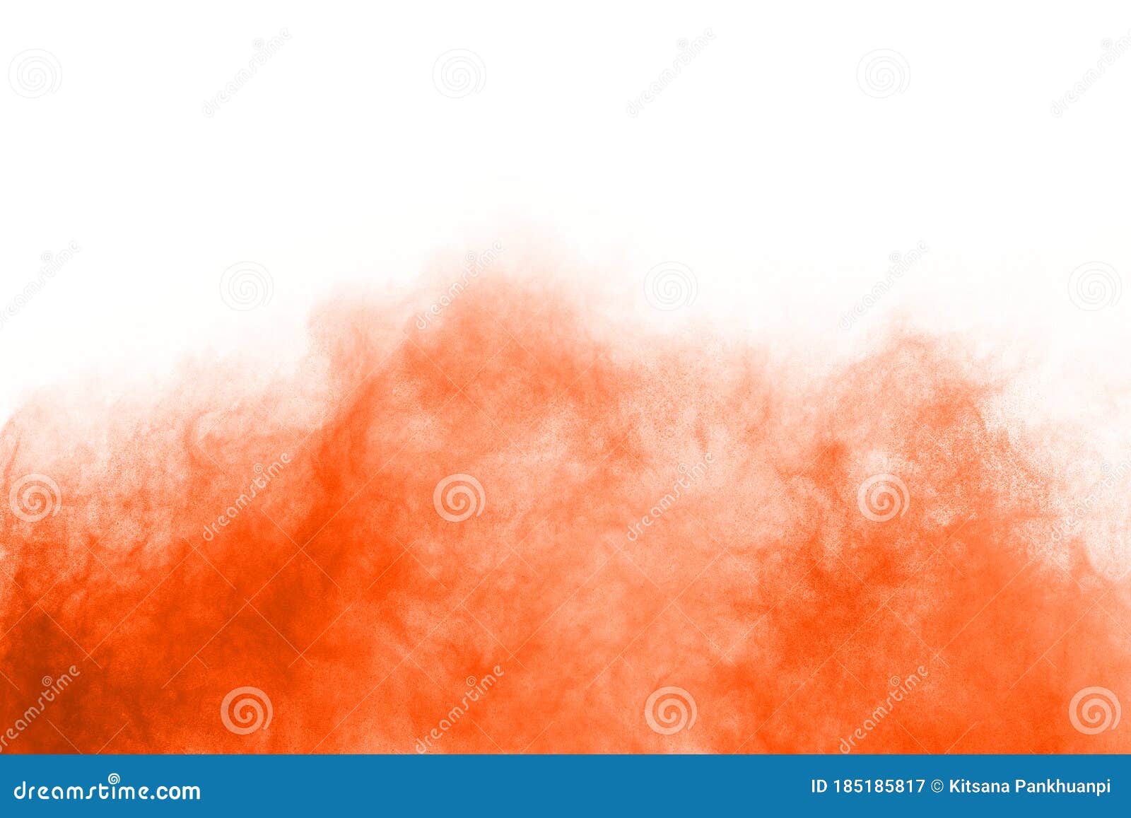 Orange Color Powder Explosion on White Background. Stock Image - Image ...