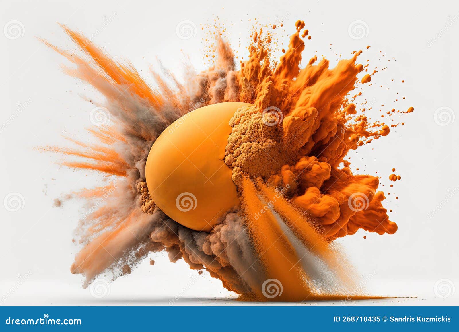 Orange Powder Explosion on White Background. Generative AI Stock ...