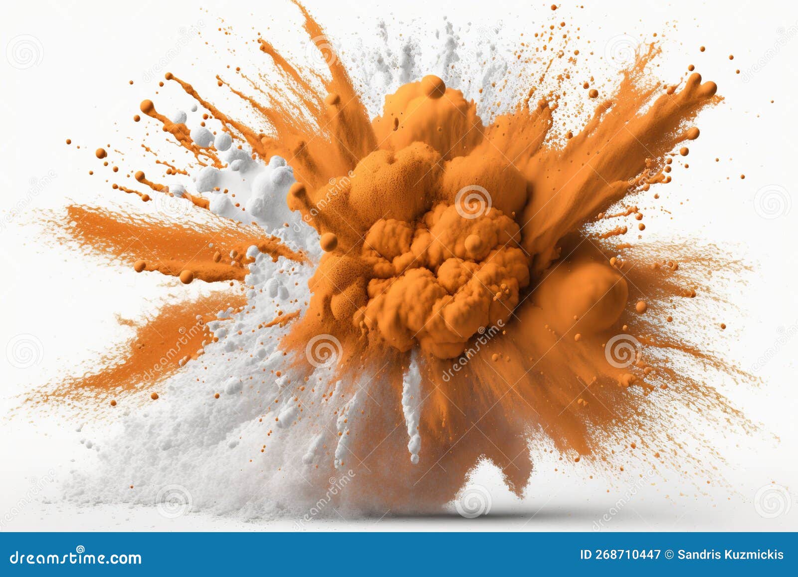 Orange Powder Explosion on White Background. Generative AI Stock ...