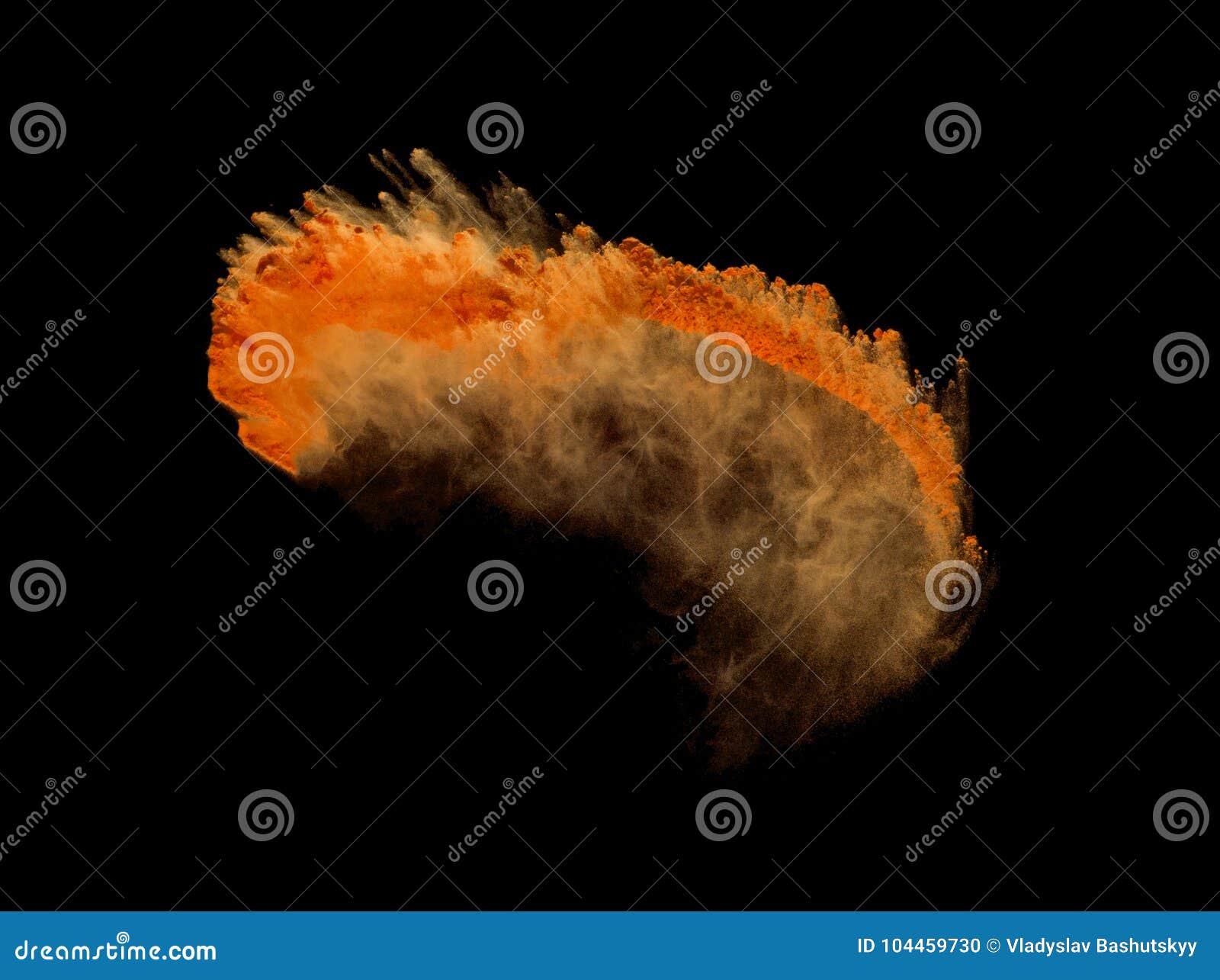 Orange Powder Splash Isolated on Black Background Stock Photo - Image ...