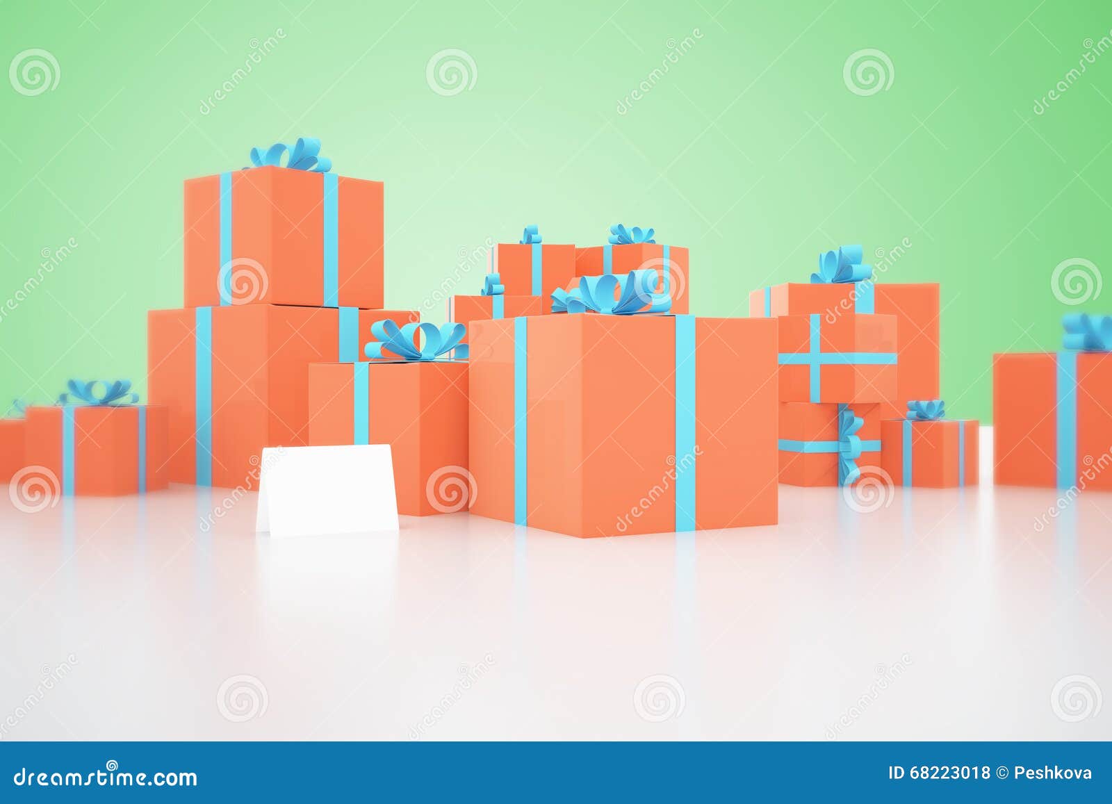 Orange Present Boxes on Green Stock Illustration - Illustration of ...