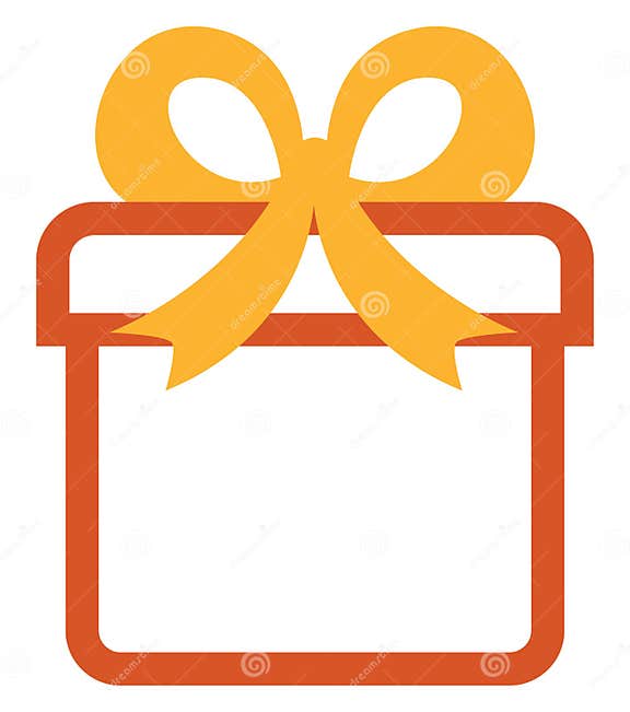 Orange Present with Yellow Bow, Icon Stock Vector - Illustration of ...