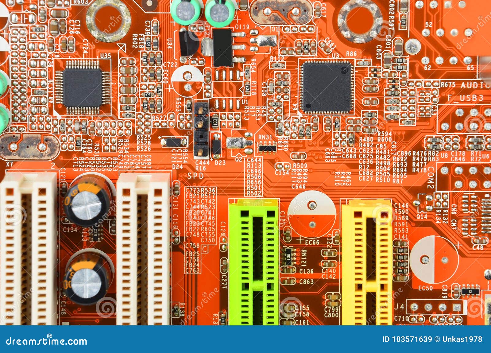 Red computer motherboard stock image. Image of file - 103571639