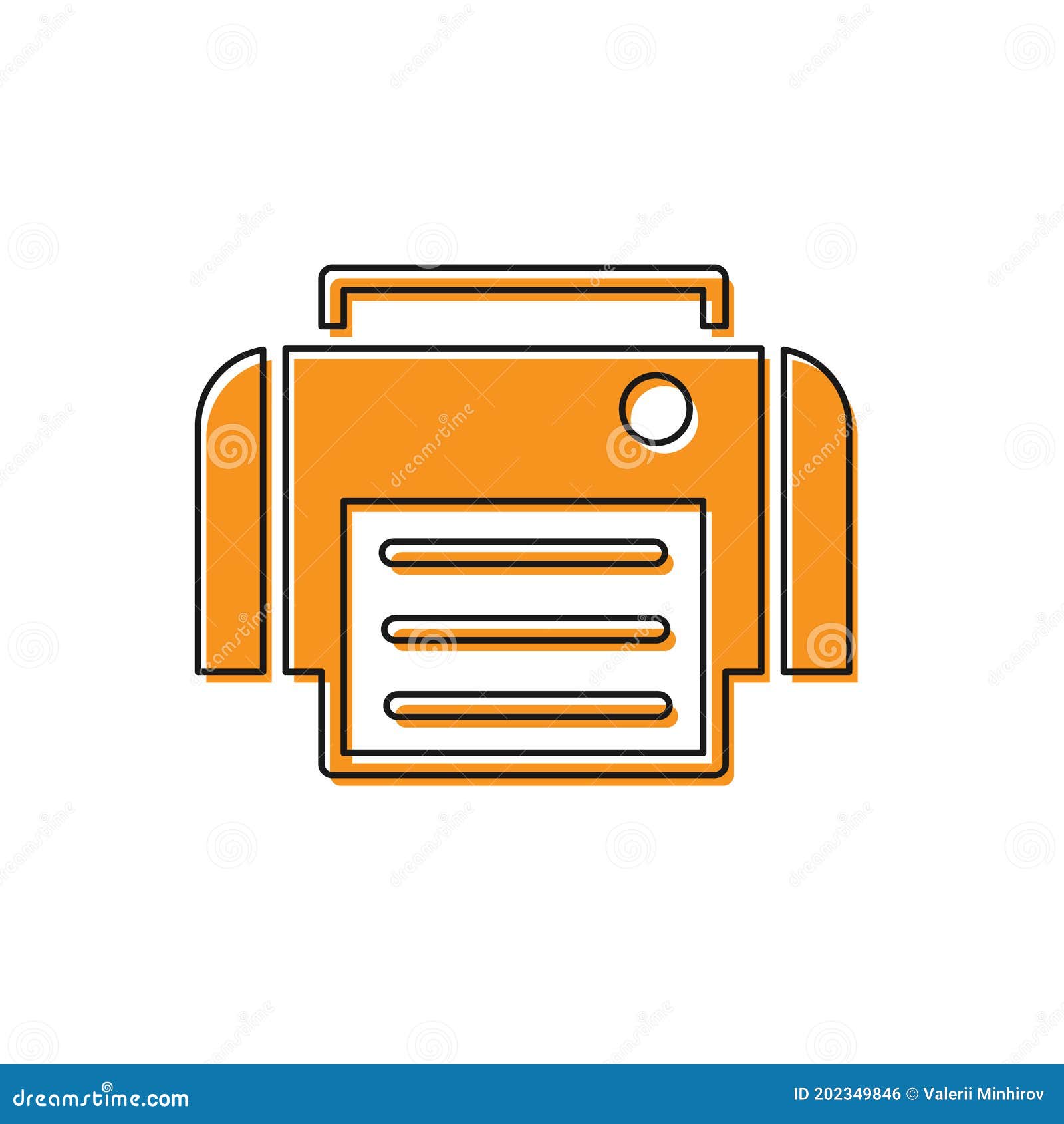 Orange Printer Icon Isolated on White Background. Vector Stock Vector ...