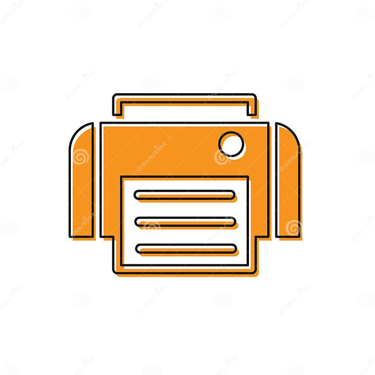 Orange Printer Icon Isolated on White Background. Vector Stock Vector ...