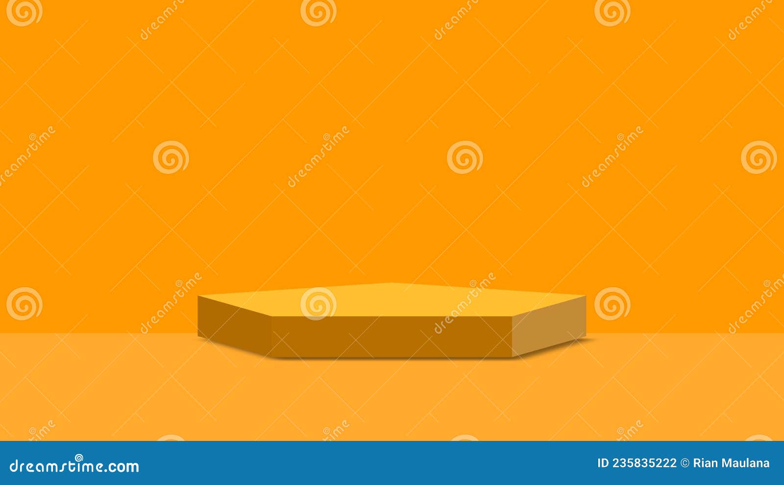 Orange Product Background Stand or Podium Pedestal on Empty Display ...