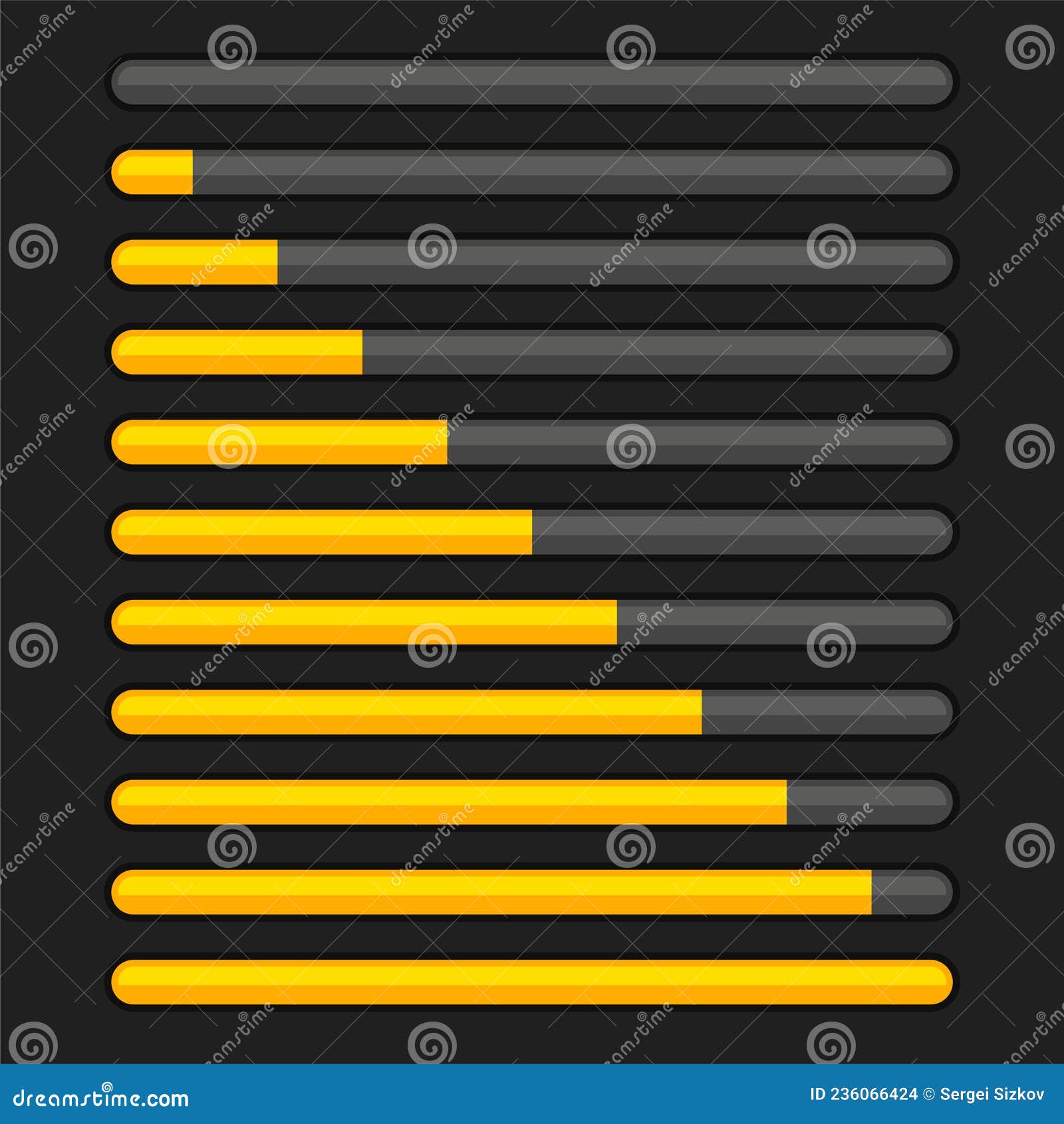 Orange Progress Bar With Loading 2022 Sign Cartoon Vector ...