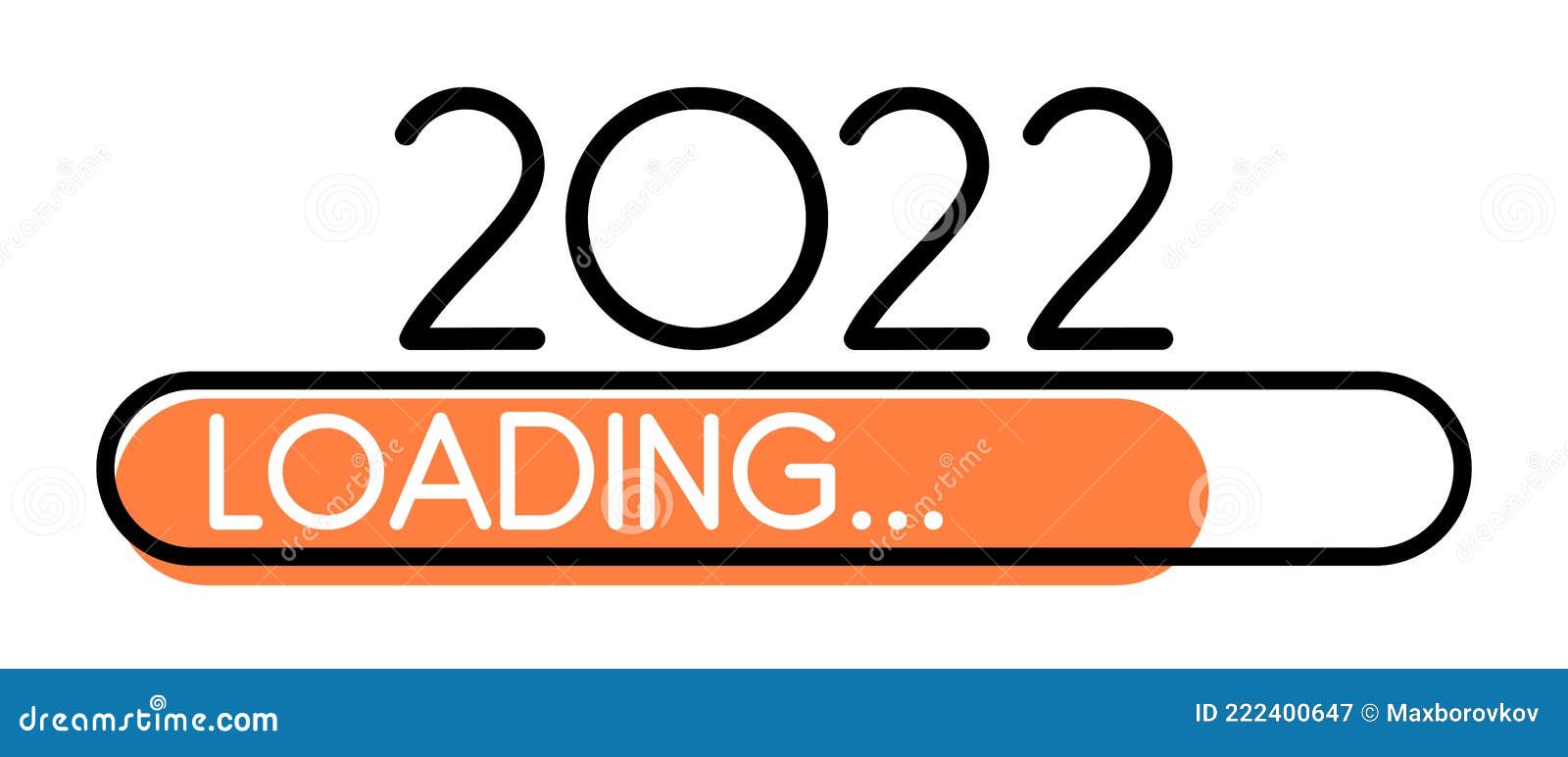 Orange Progress Bar with Loading 2022 Sign Stock Vector - Illustration ...
