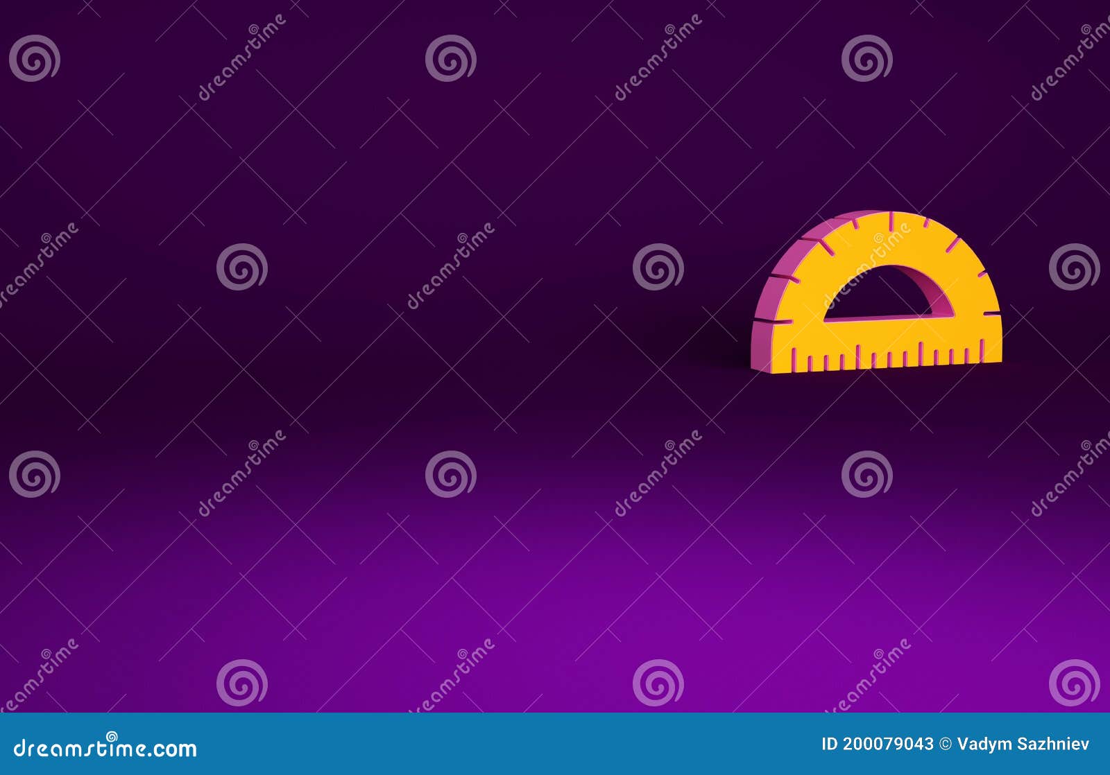 Orange Protractor Grid for Measuring Degrees Icon Isolated on Purple ...