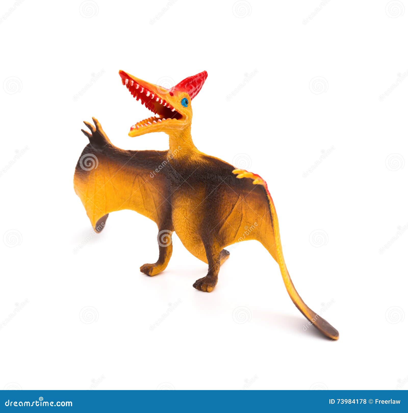 Orange Pterosaurs Toy on White Background Stock Photo - Image of ...