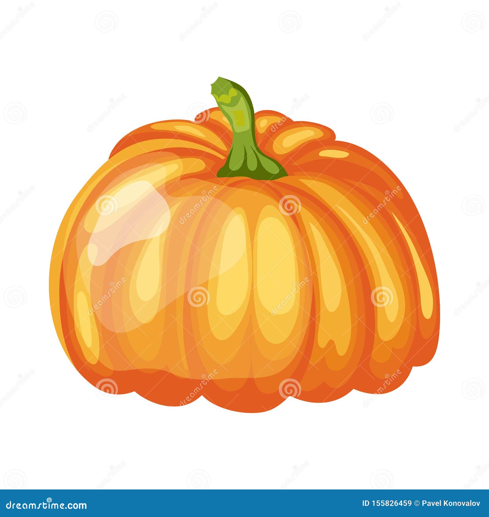 Orange Pumpkin stock vector. Illustration of object - 155826459