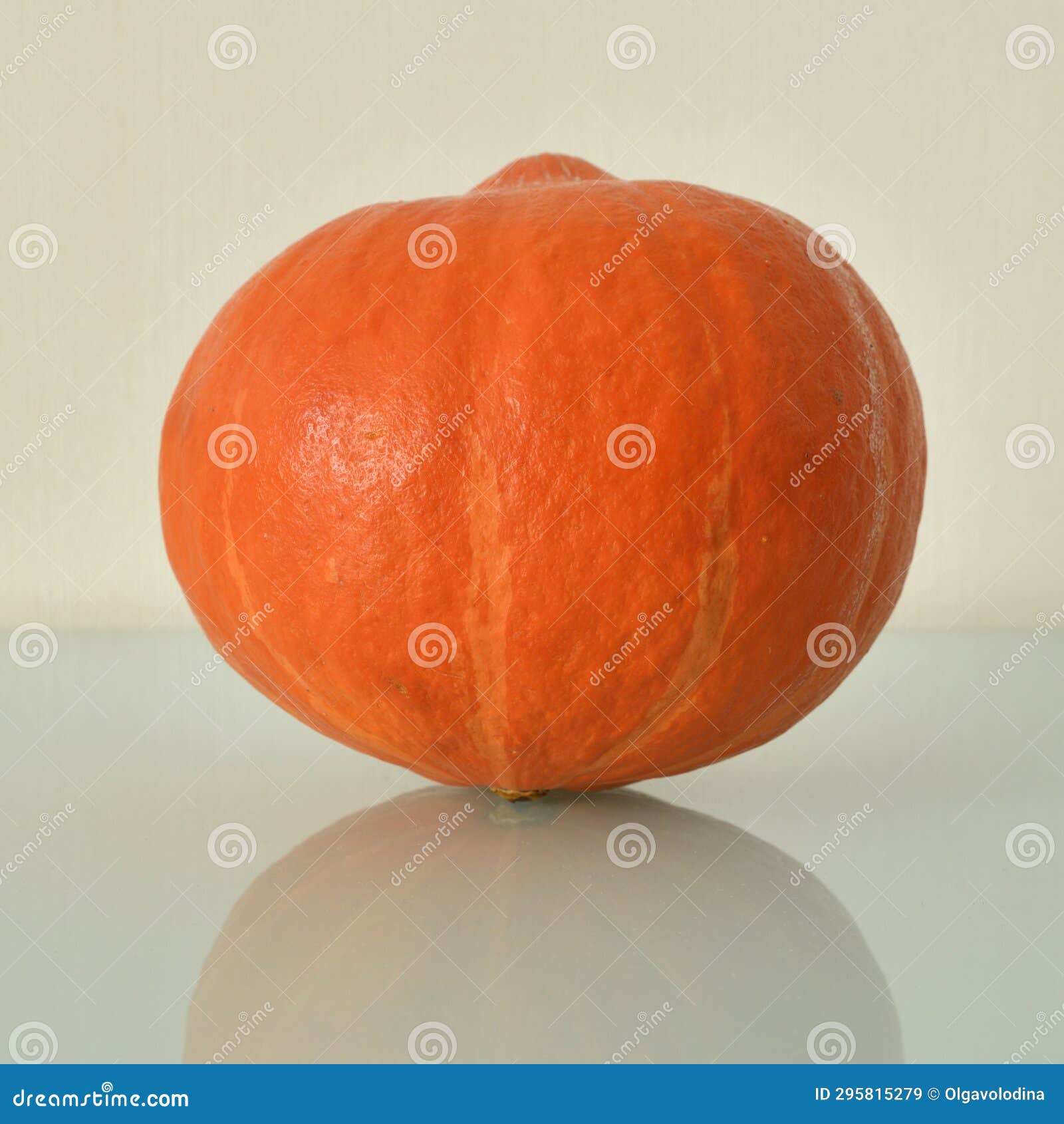 Orange Pumpkin with Reflection on a Smooth Surface Stock Image - Image ...