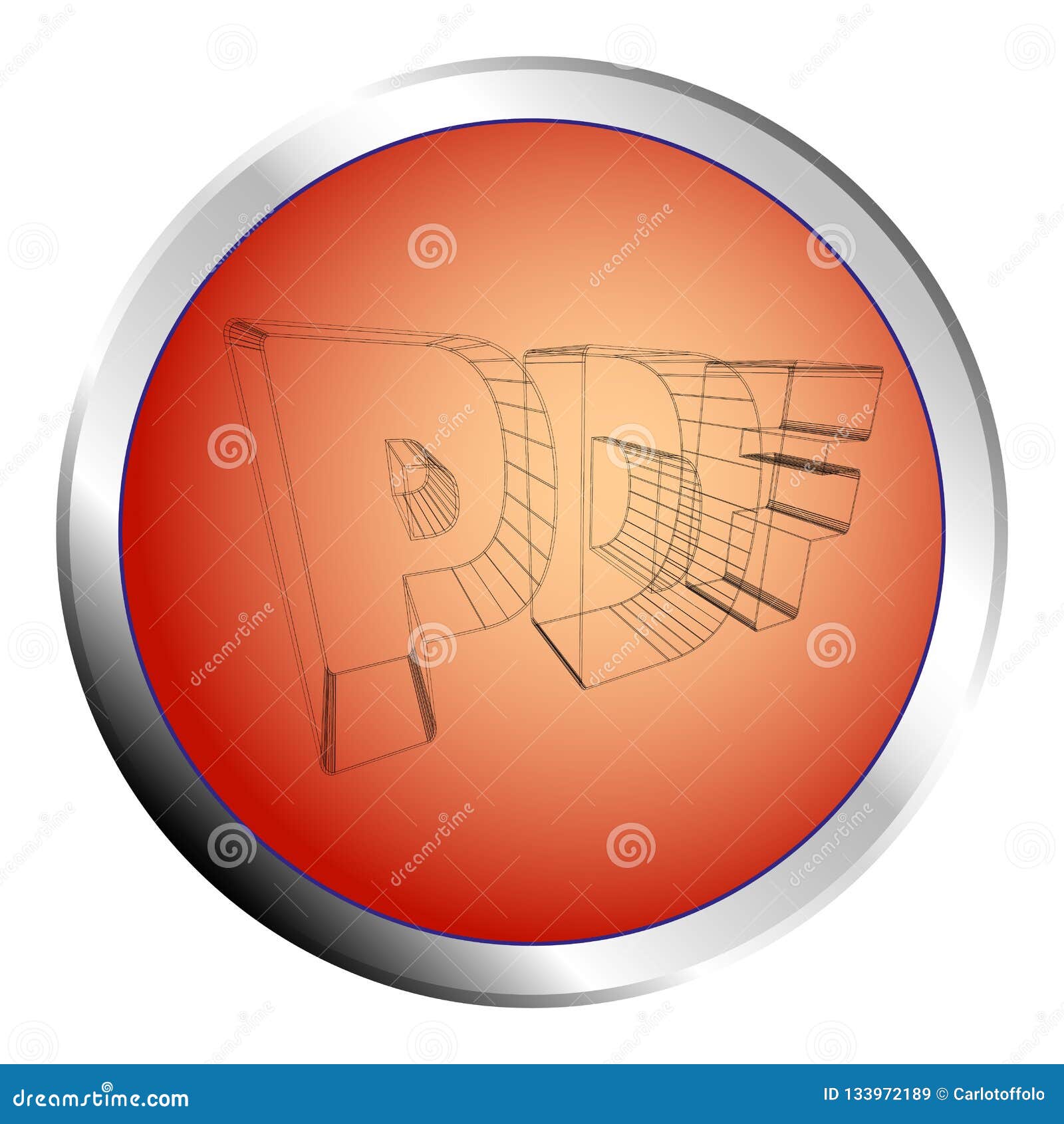 PDF Orange Circle Push Button - Vector Illustration Stock Vector ...