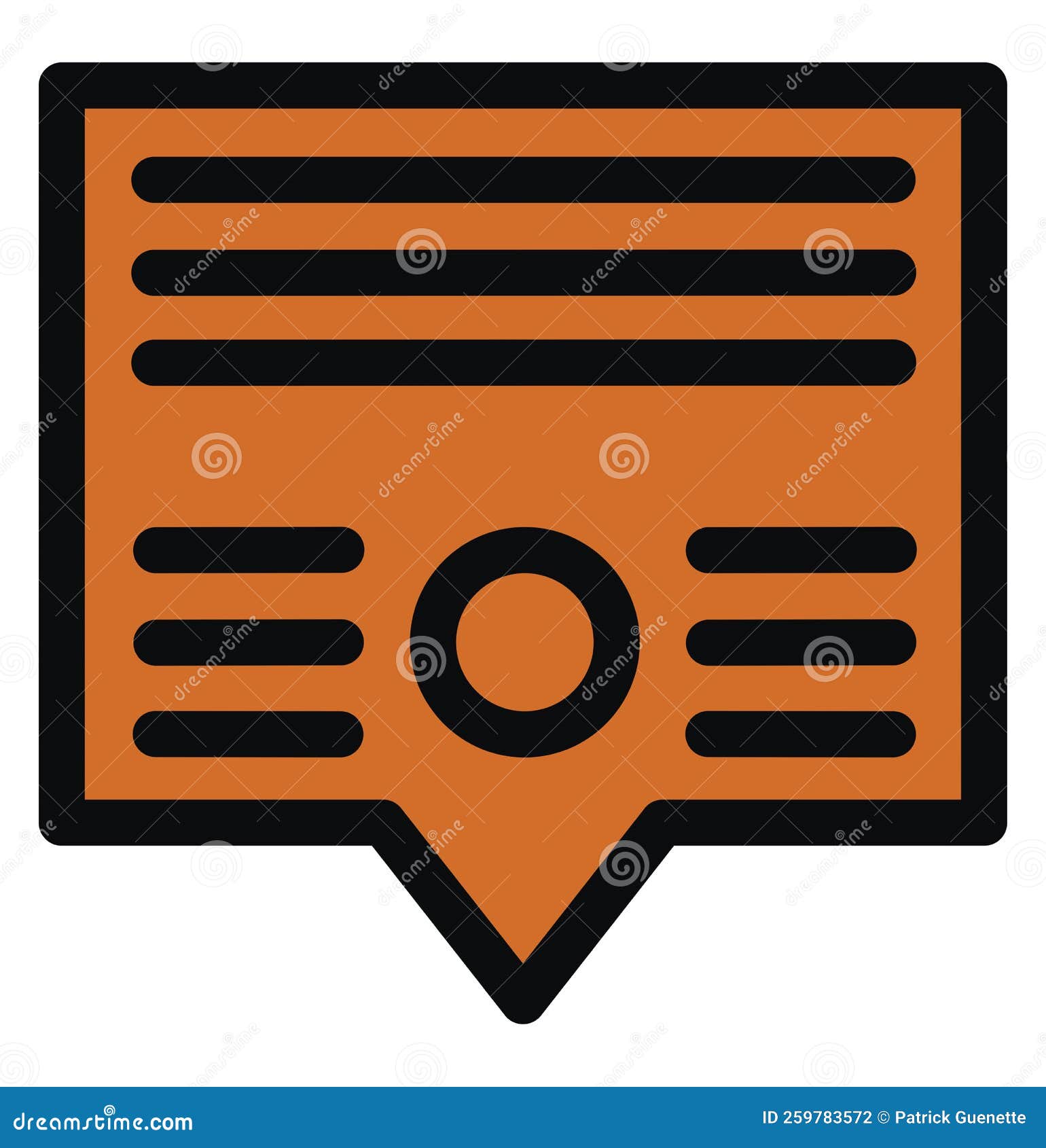 Orange Push Notificatioon, Icon Stock Vector - Illustration of message ...