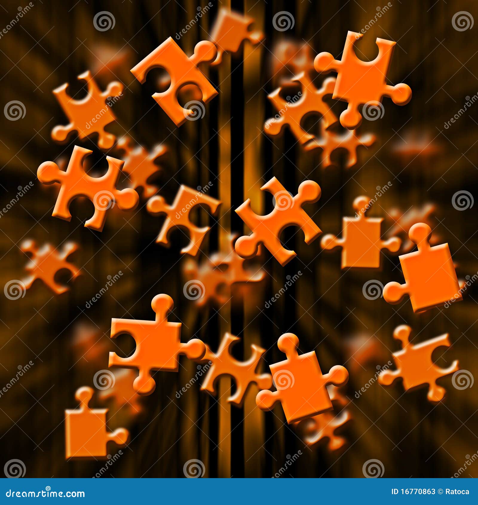 Orange puzzle stock illustration. Illustration of business - 16770863