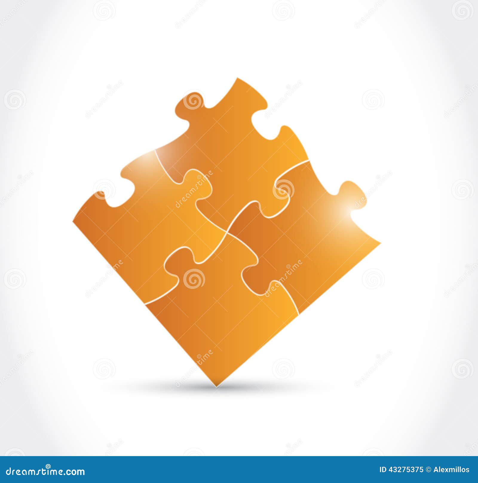 Orange Puzzle Pieces Illustration Design Stock Illustration ...