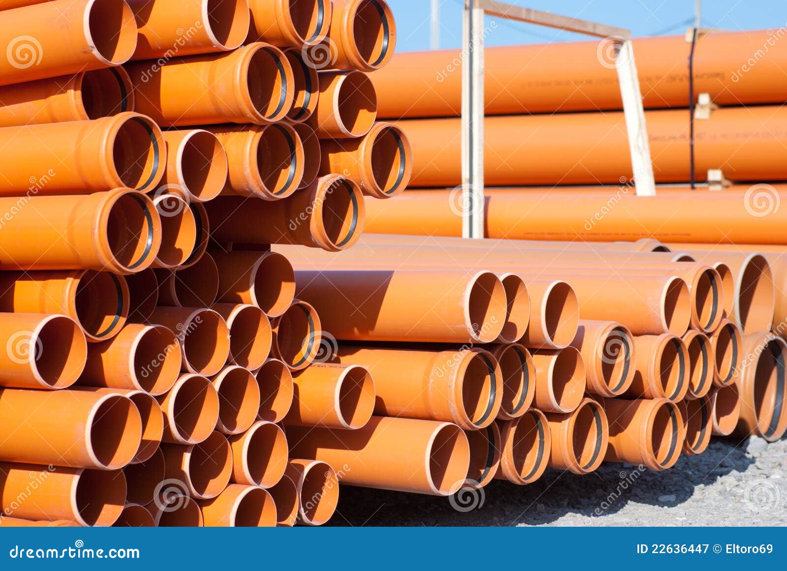 Orange PVC pipes stock illustration. Illustration of facet - 22636447