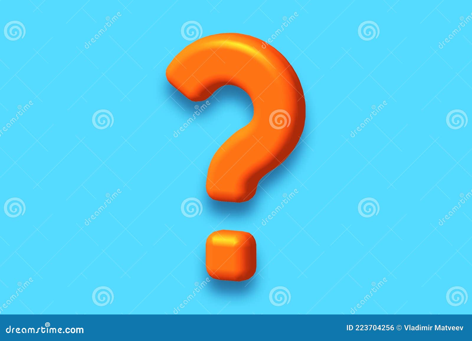 Orange Question Mark on a Blue Background Stock Photo - Image of ...