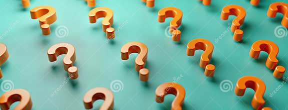 Orange Question Marks Create Bold Pattern on Teal Background. Visual ...