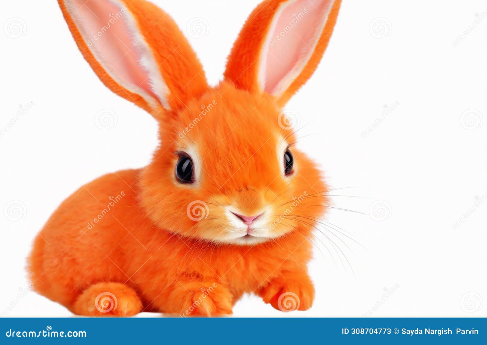 Orange Rabbit of Baby, Cut Out Isolated on White Background Stock ...