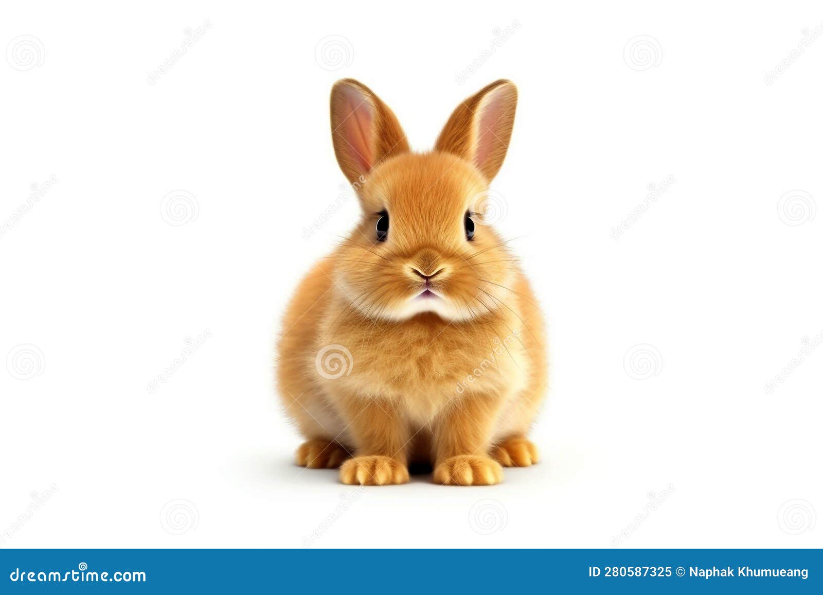 Orange Rabbit on White Background. Stock Illustration - Illustration of ...