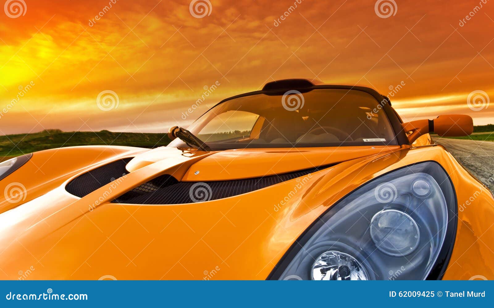 Orange race car stock image. Image of lightweight, color - 62009425