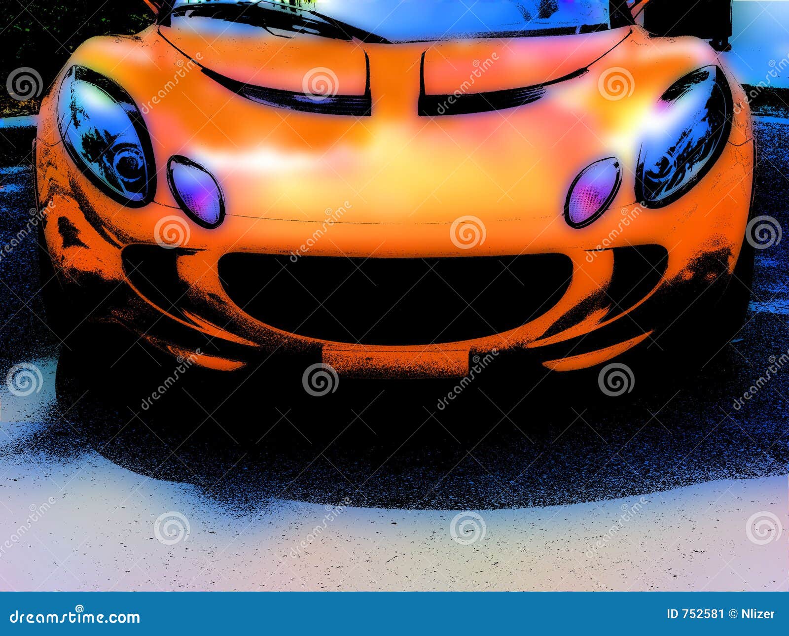 Orange Race Car Grunge stock illustration. Illustration of digital - 752581