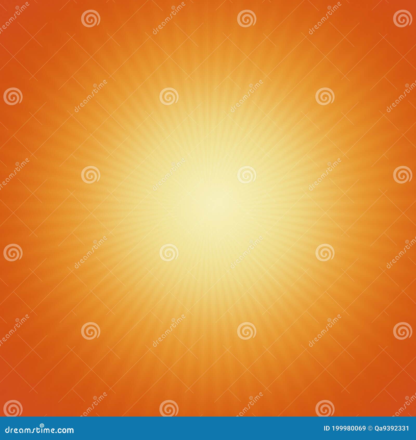 Orange Radial Burst Background with Rays from the Star. Glow Light ...