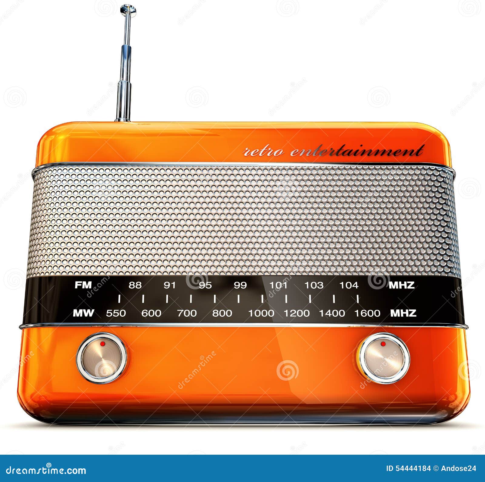Orange radio stock illustration. Illustration of loudspeaker - 54444184