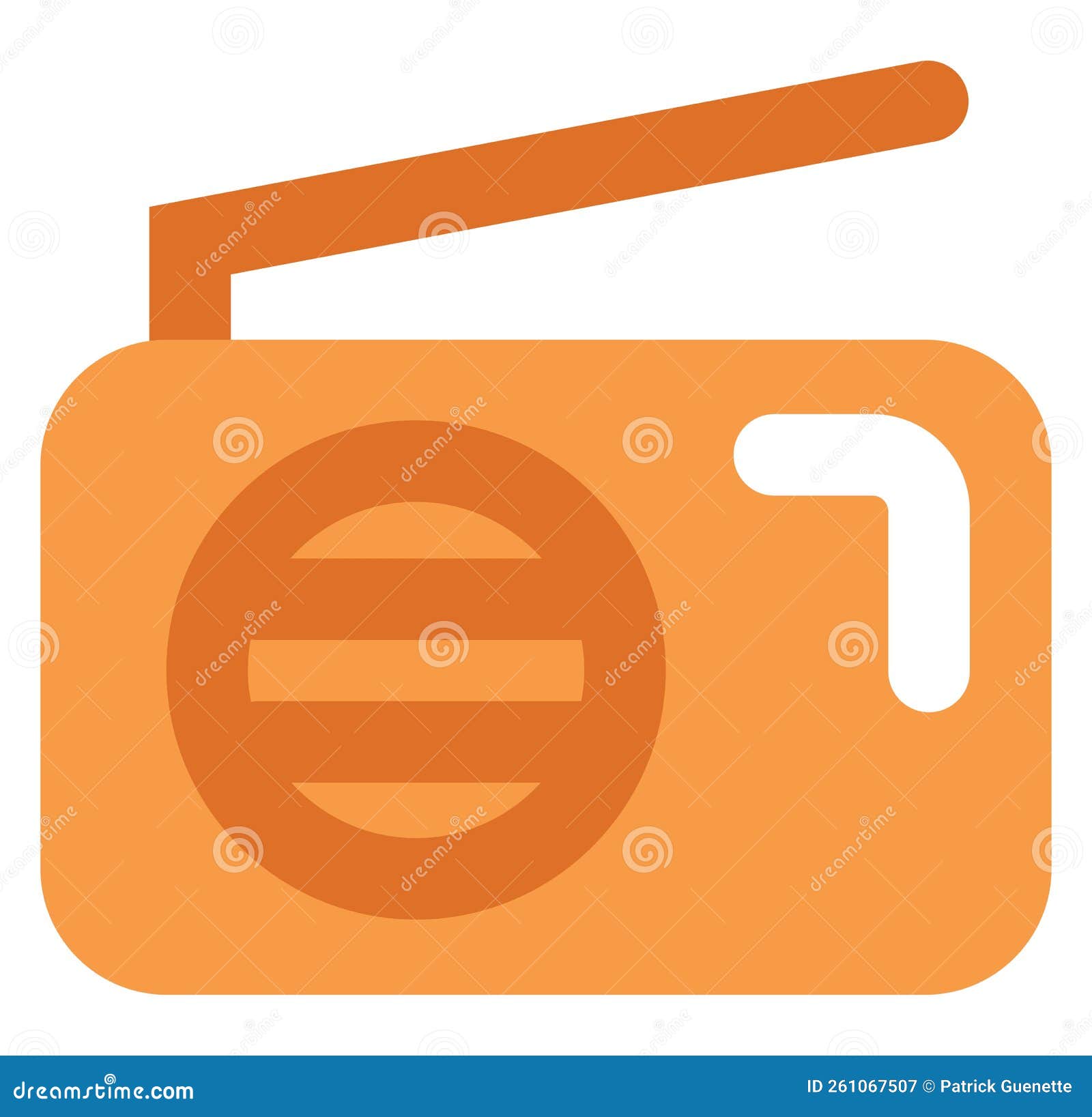 Orange radio, icon stock vector. Illustration of orange - 261067507