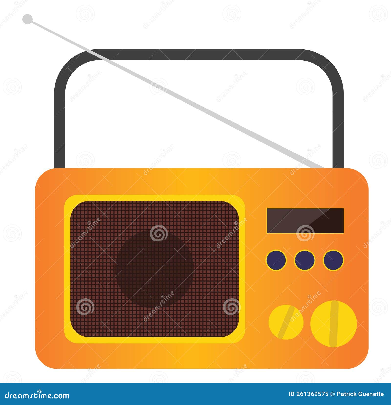 Orange radio, icon stock vector. Illustration of retro - 261369575