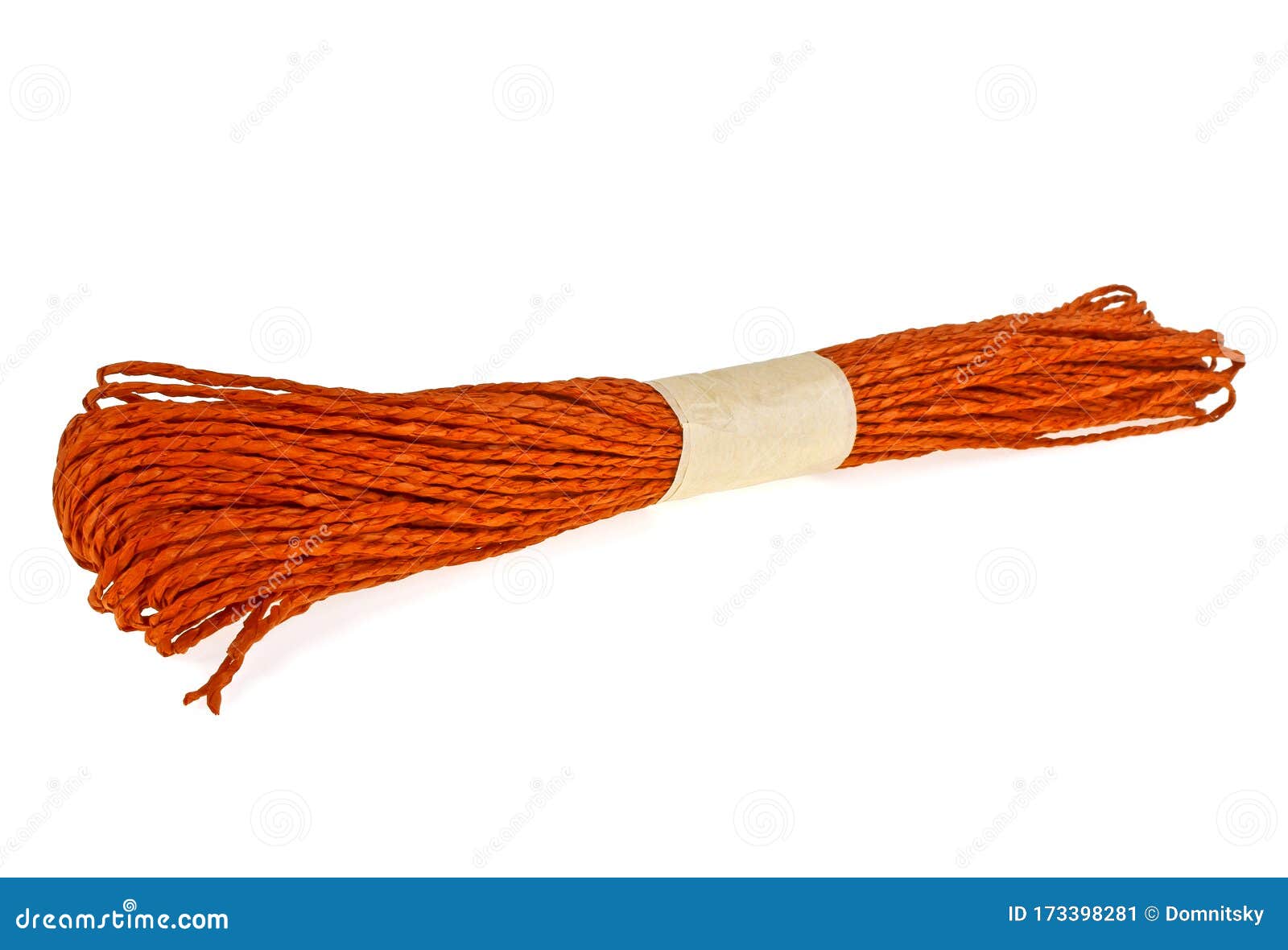 Orange Raffia Rope on White Background Stock Image - Image of nature ...
