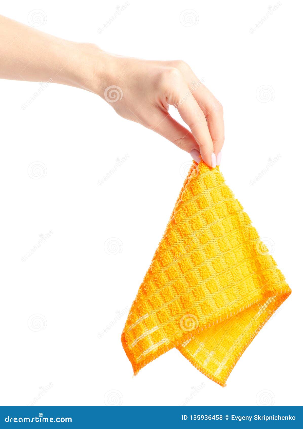The Orange Rag Cloth in Hand Stock Photo - Image of maintenance ...