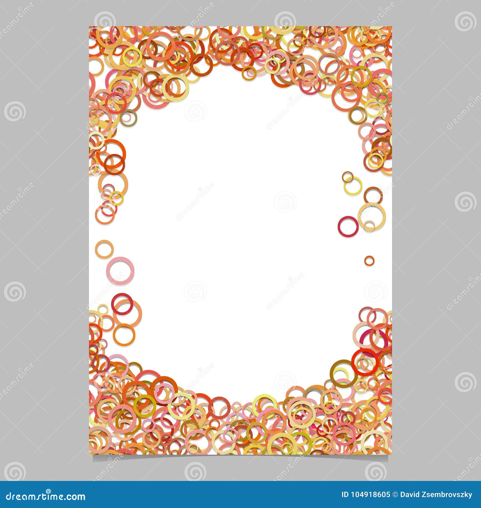 Orange Random Circle Pattern Flyer Template - Vector Brochure ...