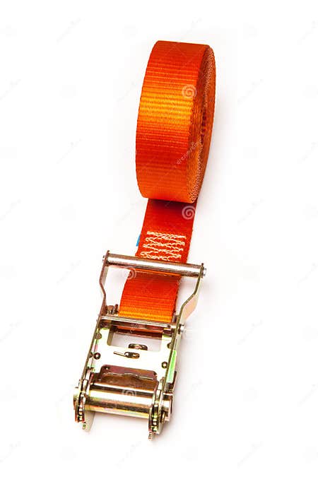 Orange ratchet strap stock photo. Image of white, cargo - 42630372