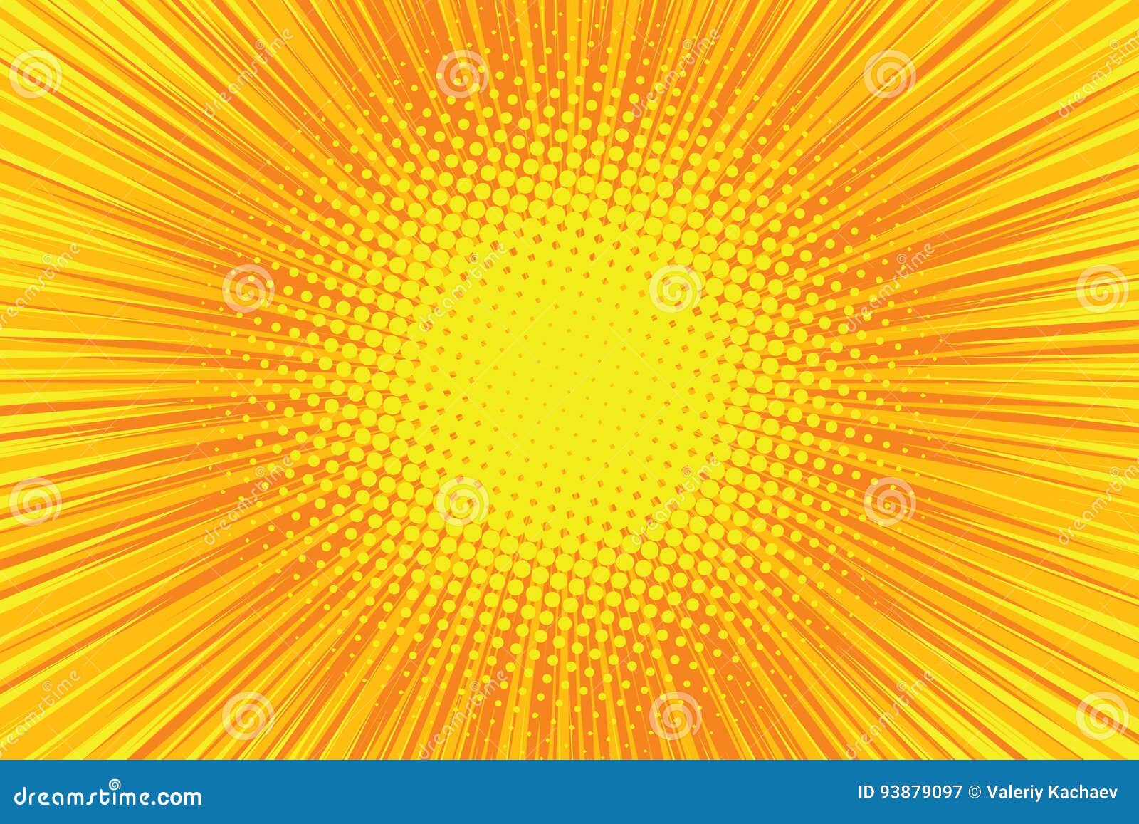 Orange Rays Pop Art Comic Background Stock Vector - Illustration of ...