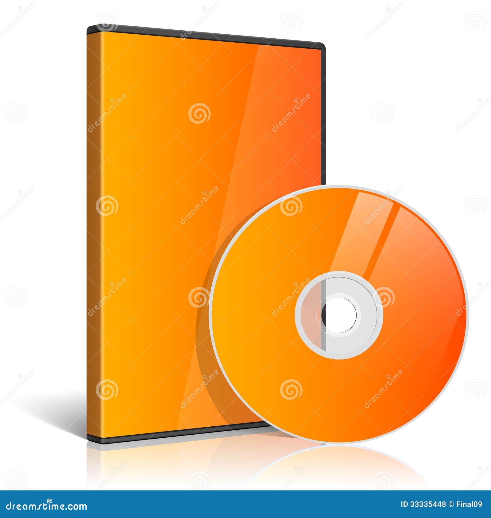 Orange Realistic Case for DVD Stock Vector - Illustration of brand ...