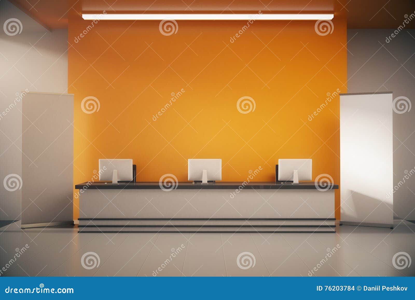 Orange reception desk stock illustration. Illustration of canvas - 76203784
