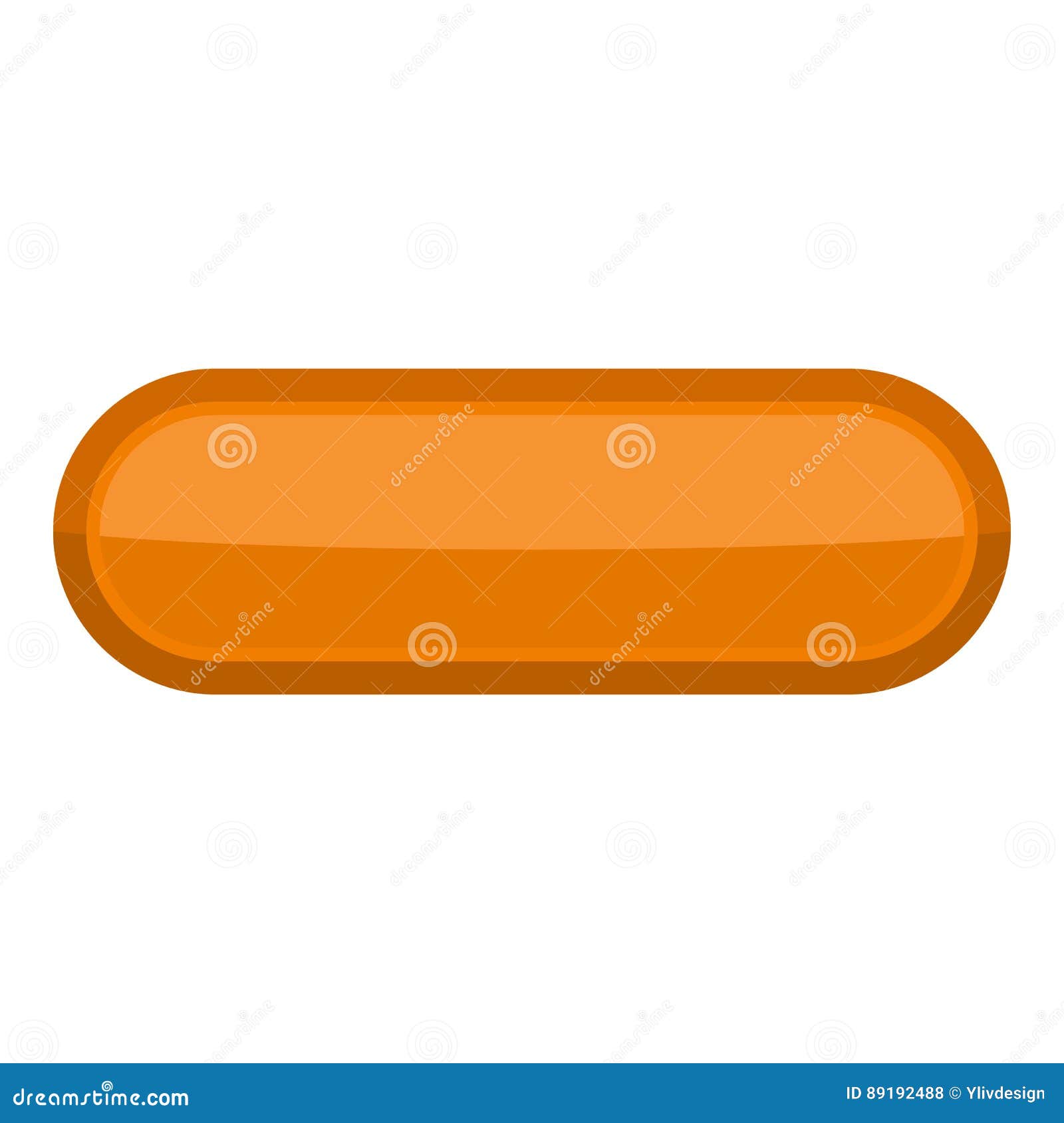Orange Rectangle Button Icon, Cartoon Style Stock Vector - Illustration ...