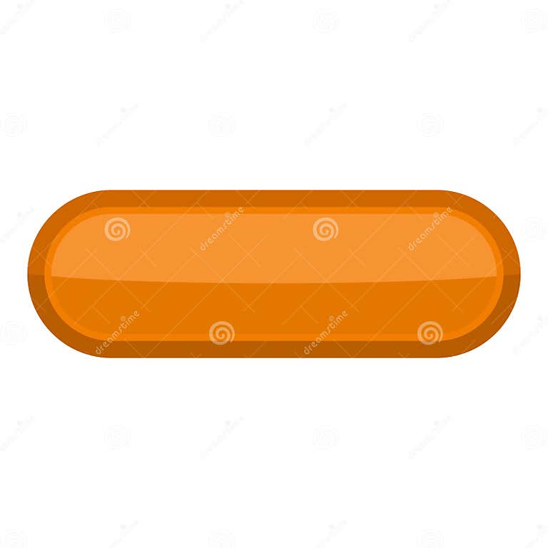 Orange Rectangle Button Icon, Cartoon Style Stock Vector - Illustration ...