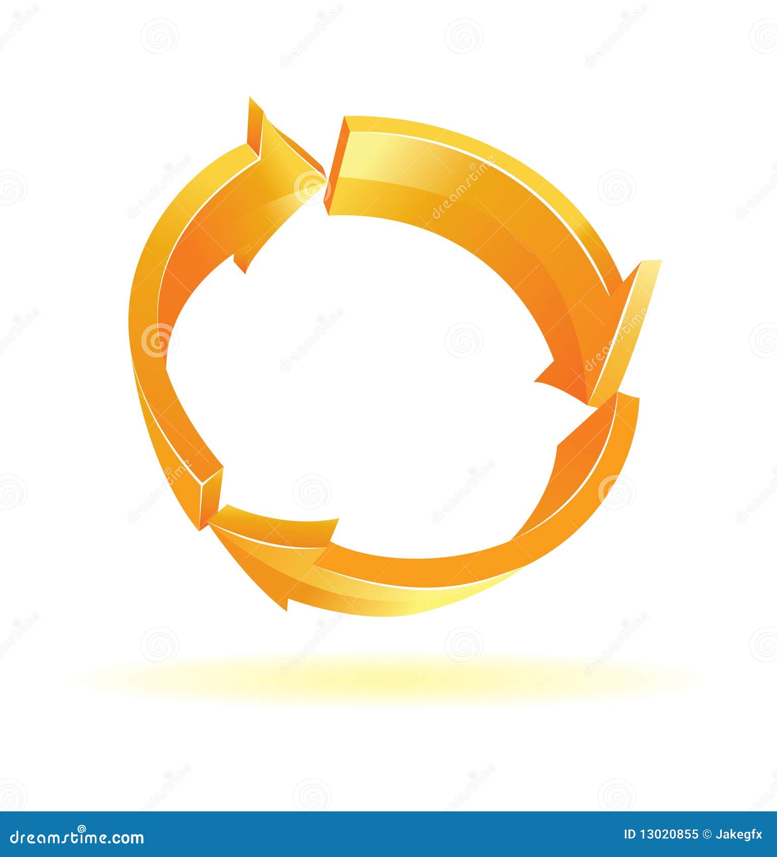 Orange recycle symbol stock vector. Illustration of isolated - 13020855