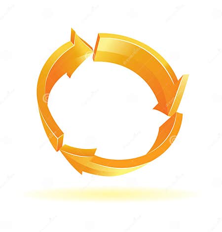Orange recycle symbol stock vector. Illustration of isolated - 13020855